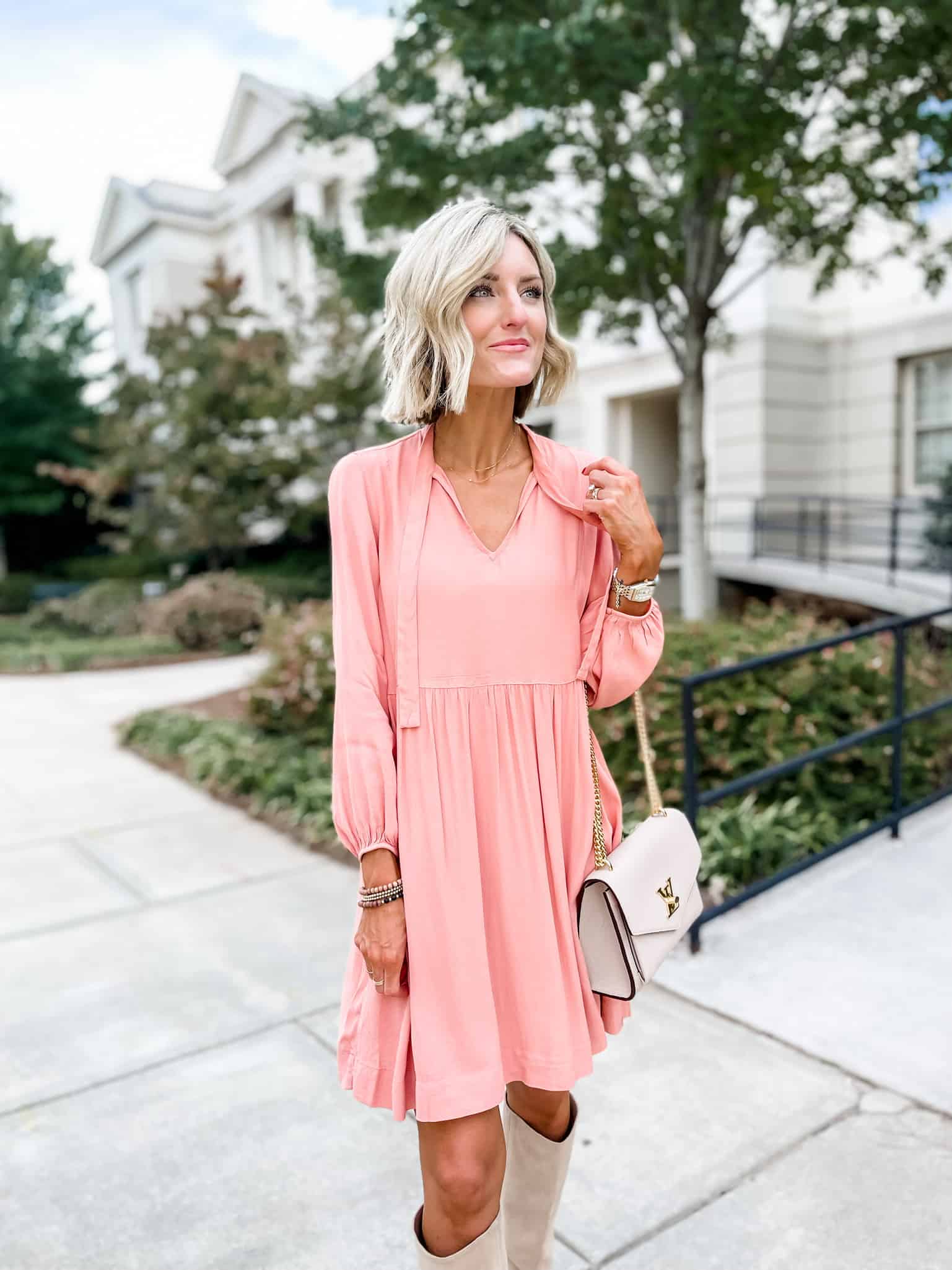 How to Layer a Sweater Over a Dress - Loverly Grey